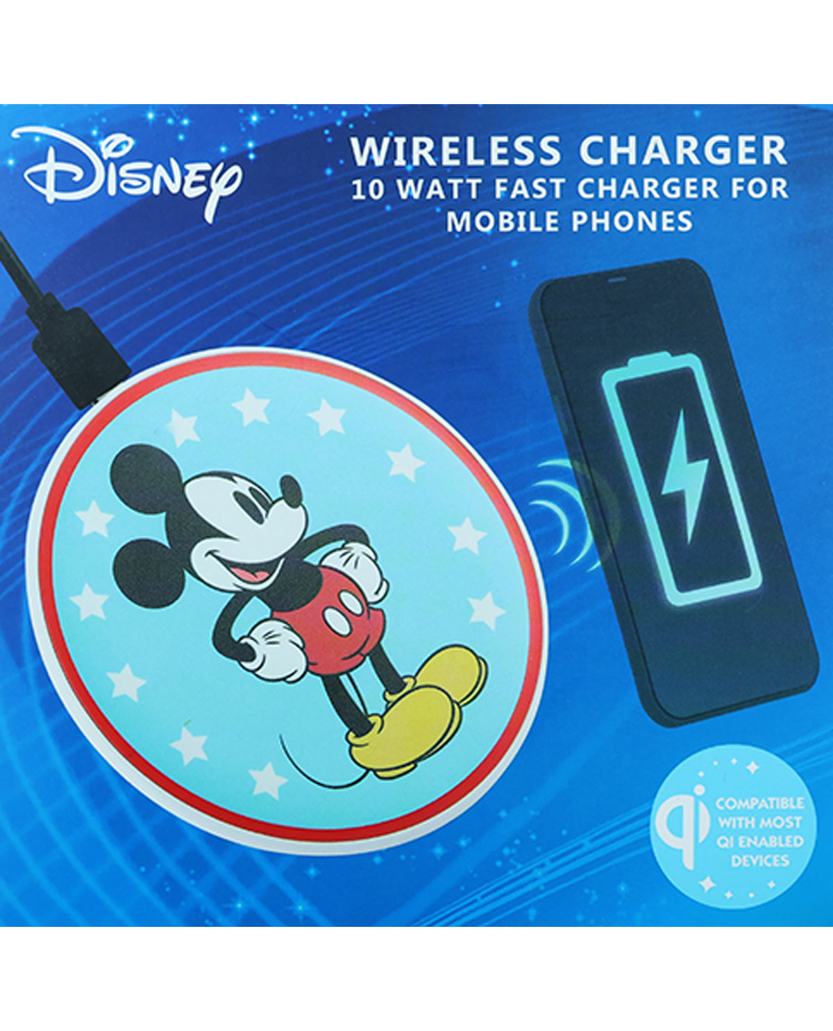 Disney Rush 10W QI Wireless Charger - Mickey Mouse Stars – Hamrick's Shop